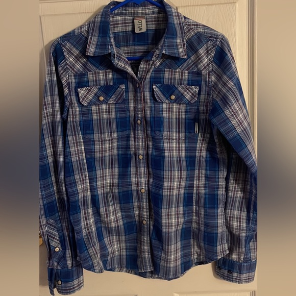Tops | Stio Flannel Pearl Snap Buttons Shirt Womens Size S | Poshmark